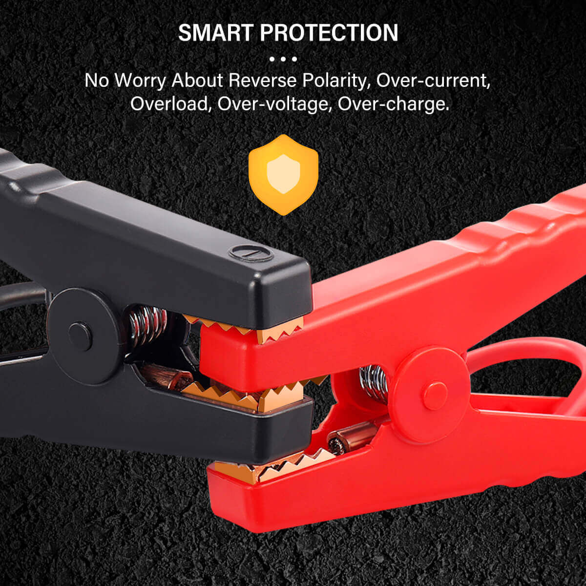 E97 Intelligent Car Jumper Cable Clamps, 12V Red+Black – Andeman