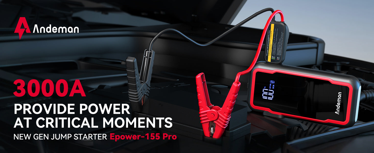 Epower-155 Car Starter, 3000A Up to 9L - Andeman