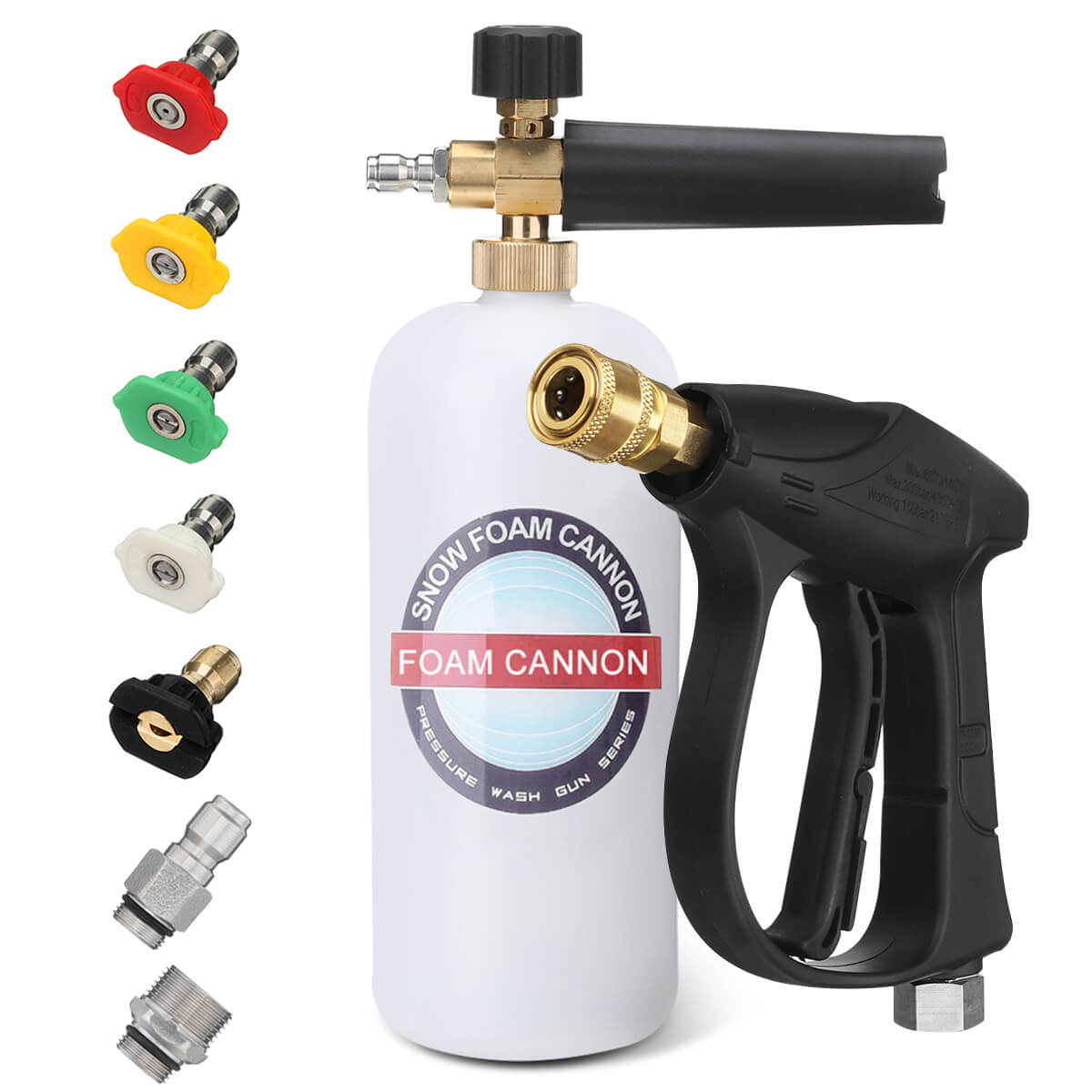 FC18 Foam Cannon II, Adjustable Sprayer 5 Spray Nozzles – Andeman