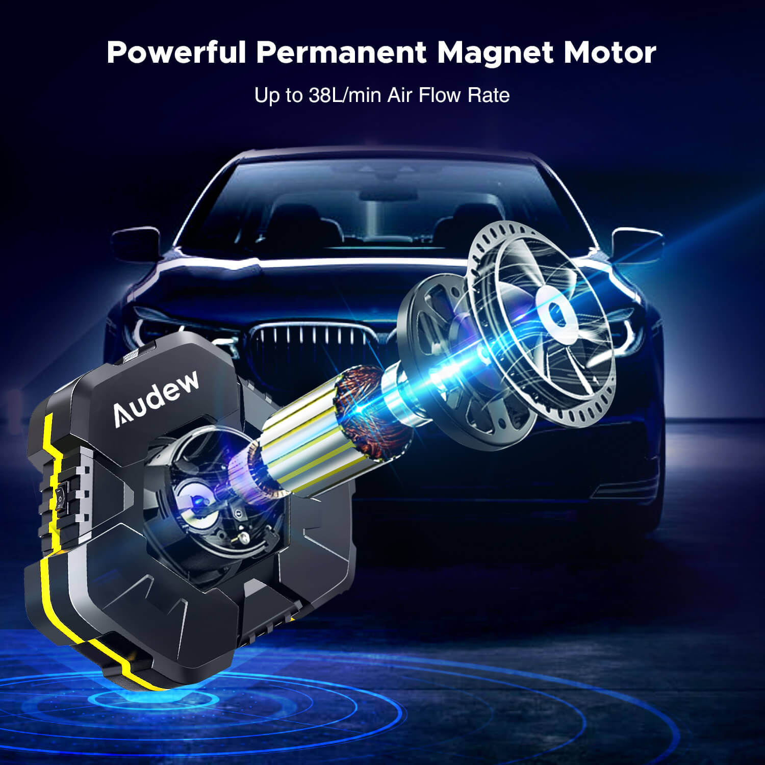 TI46 Triangle Tire Inflator, 12V 150PSI Air compressor – Andeman